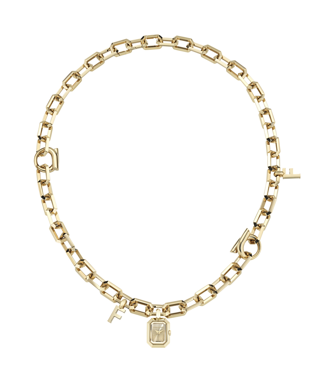 Click here for Ferragamo Mens Charm Necklace Ip Yellow Gold Stain... prices