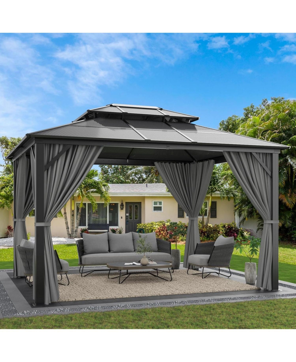 Click here for gaomon 10 x 12 Hardtop Gazebo - Grey prices
