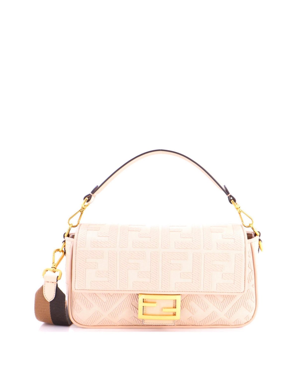 Click here for Pre-Owned Fendi Medium Baguette Nm Bag Zucca Embro... prices