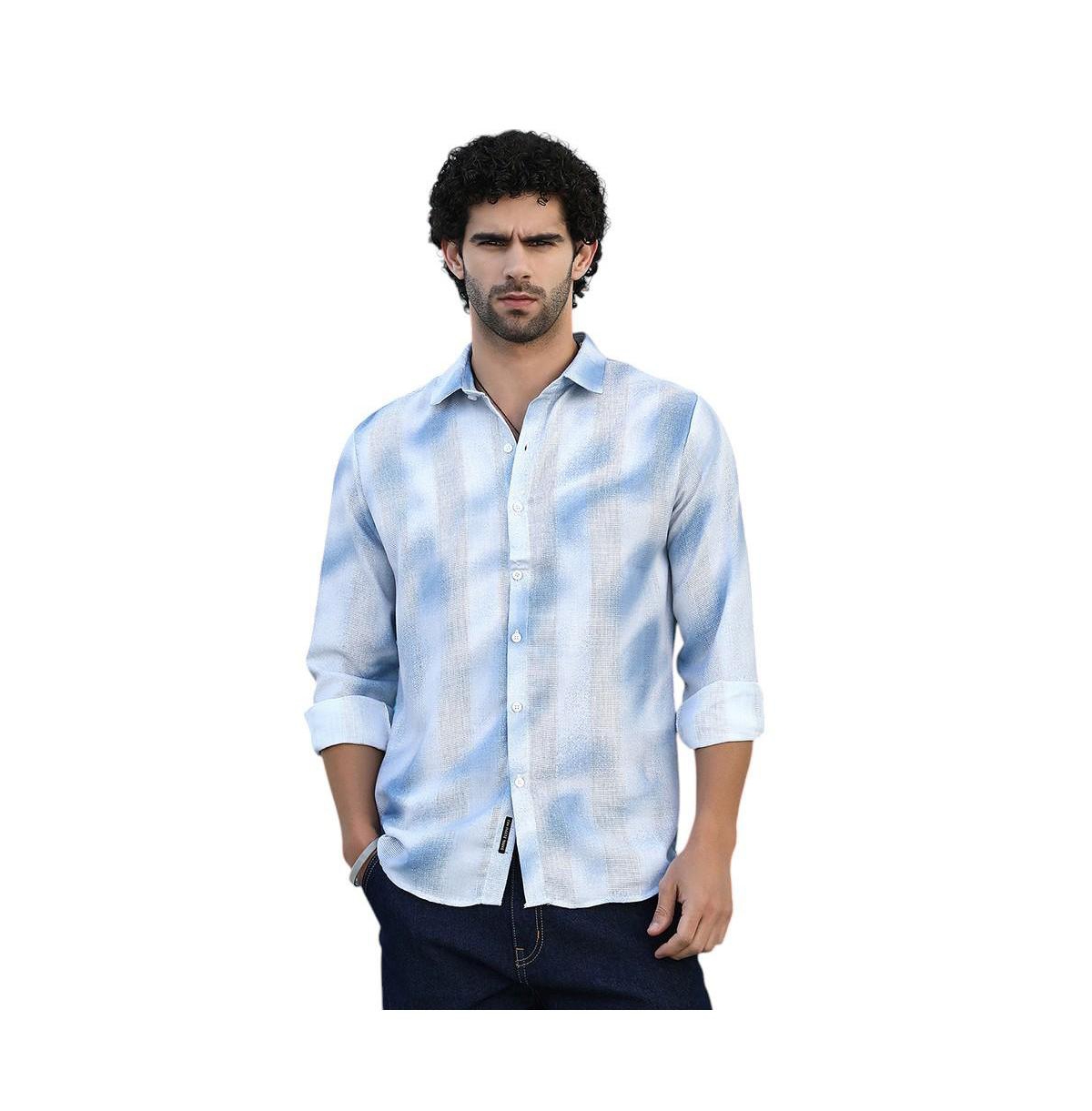 Click here for Campus Sutra Mens Dunes-Tactile Shirt - Admiral bl... prices