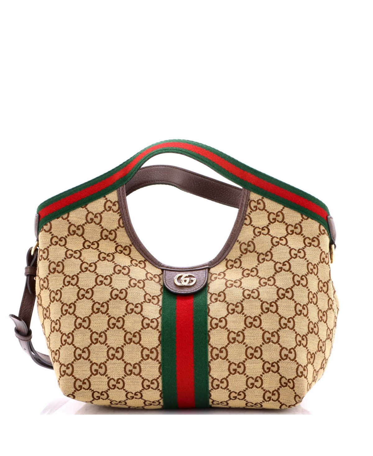 Click here for Pre-Owned Gucci Small Giglio Tote Gg Canvas - Brow... prices