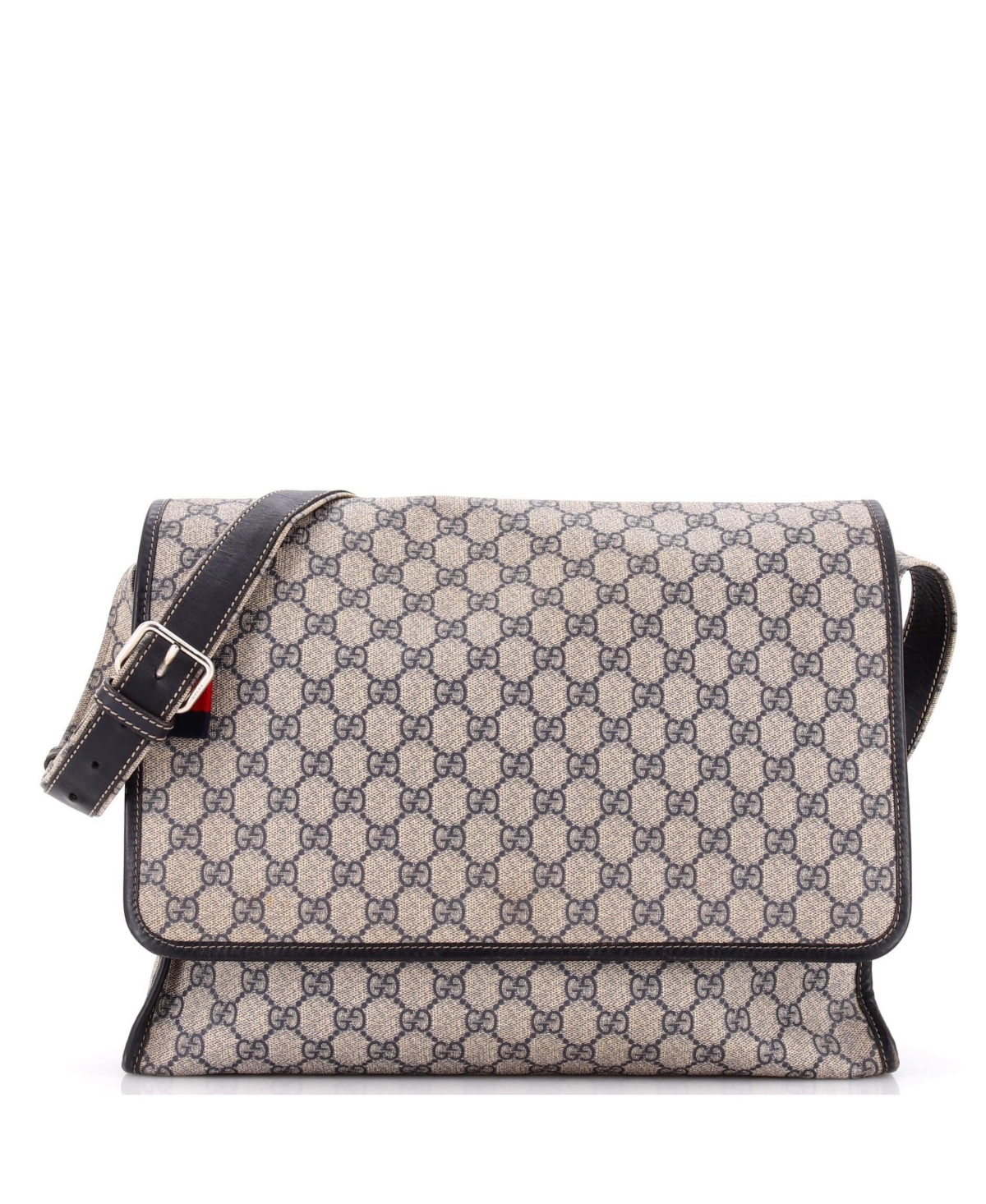 Click here for Pre-Owned Gucci Large Web Loop Messenger Gg Coated... prices