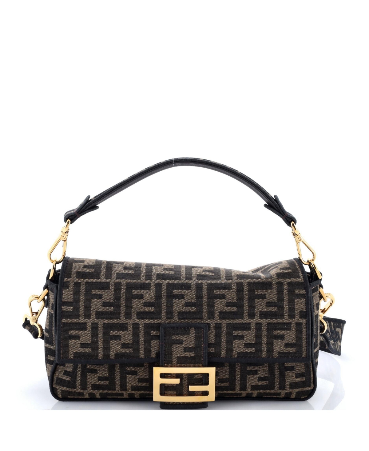Click here for Pre-Owned Fendi Medium Baguette Nm Bag Zucca Canva... prices