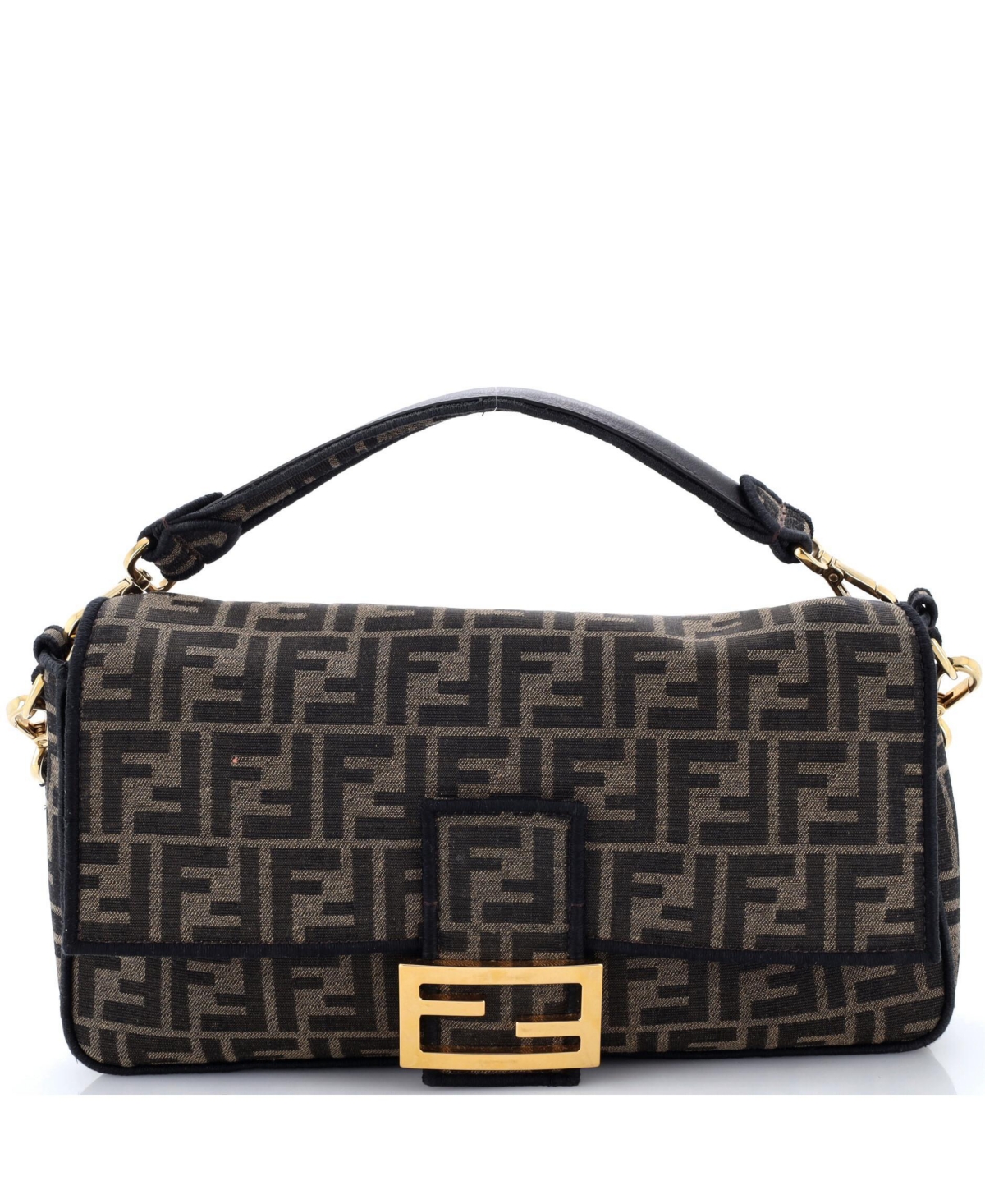 Click here for Pre-Owned Fendi Large Baguette Nm Bag Zucca Canvas... prices