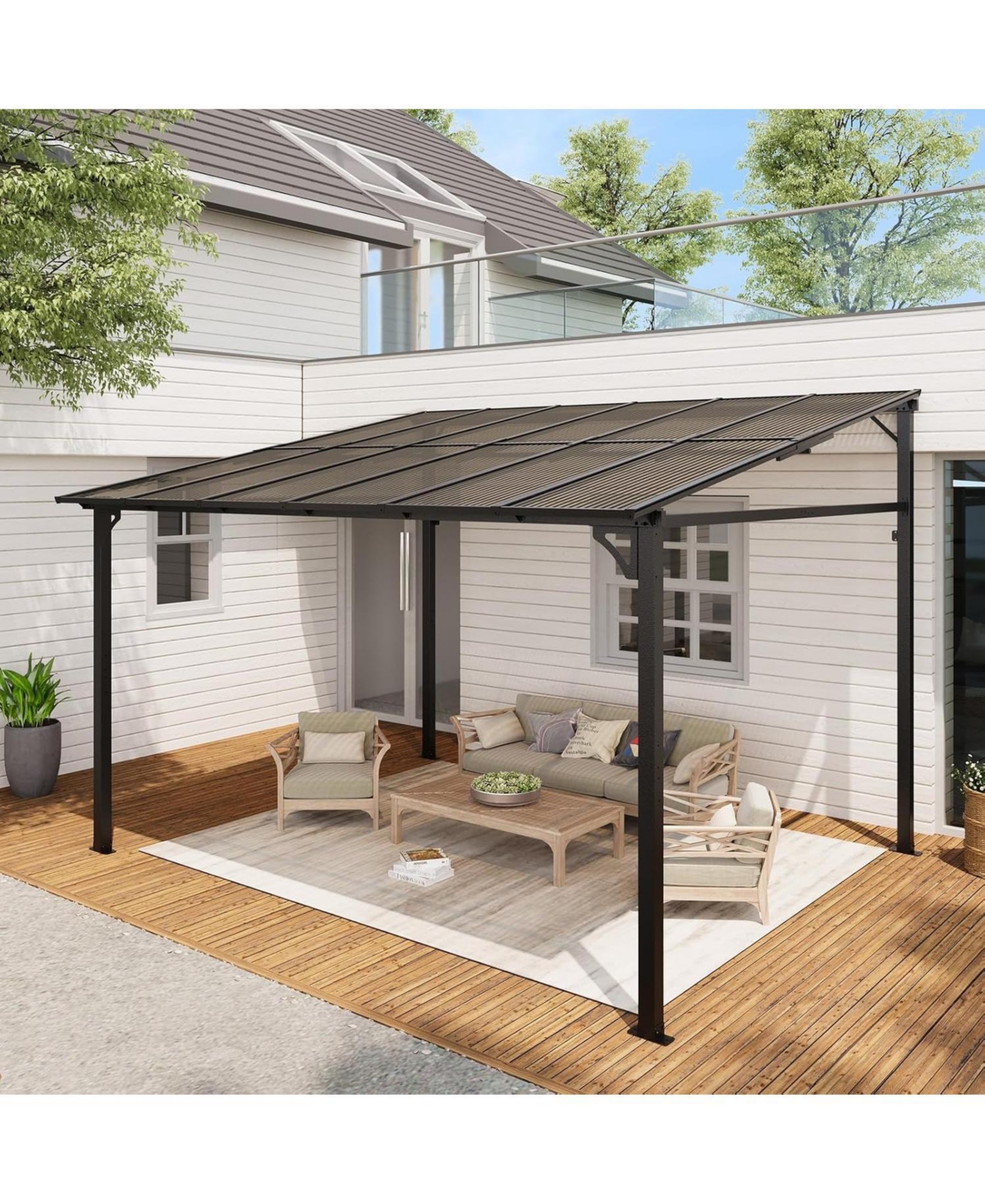 Click here for gaomon Outdoor Lean to Gazebo  Wall Mounted Patio... prices