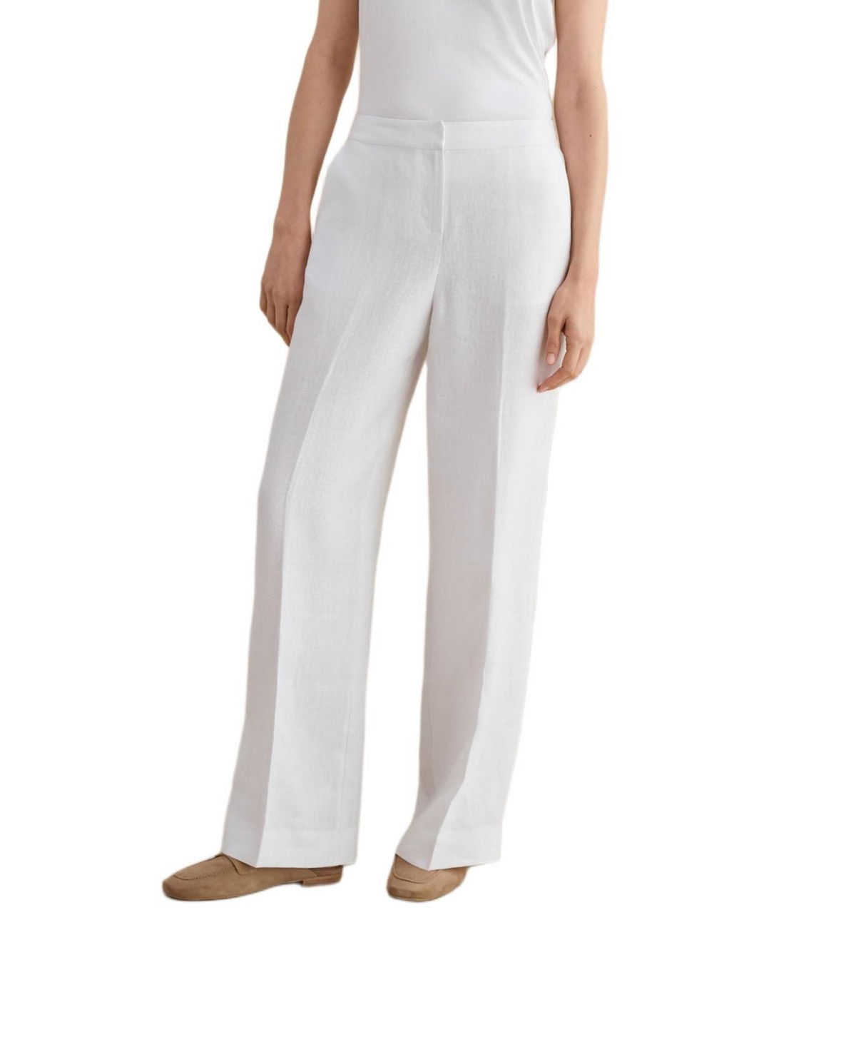 Click here for Hobbs London Womens Alessia High-Waist Linen Trous... prices