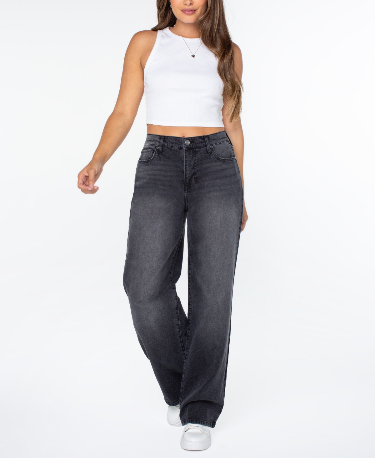 Click here for Celebrity Pink Juniors Elastic-Back Wide-Leg Jeans... prices