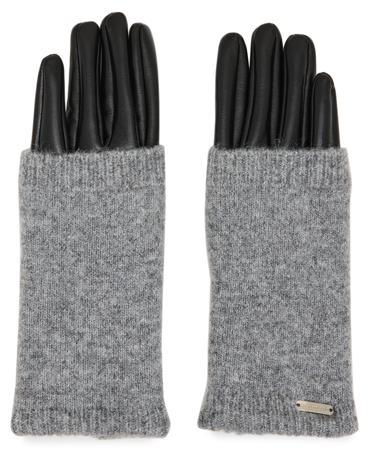 Click here for Steve Madden Womens Rib-Knit Cuff Gloves - Black/H... prices