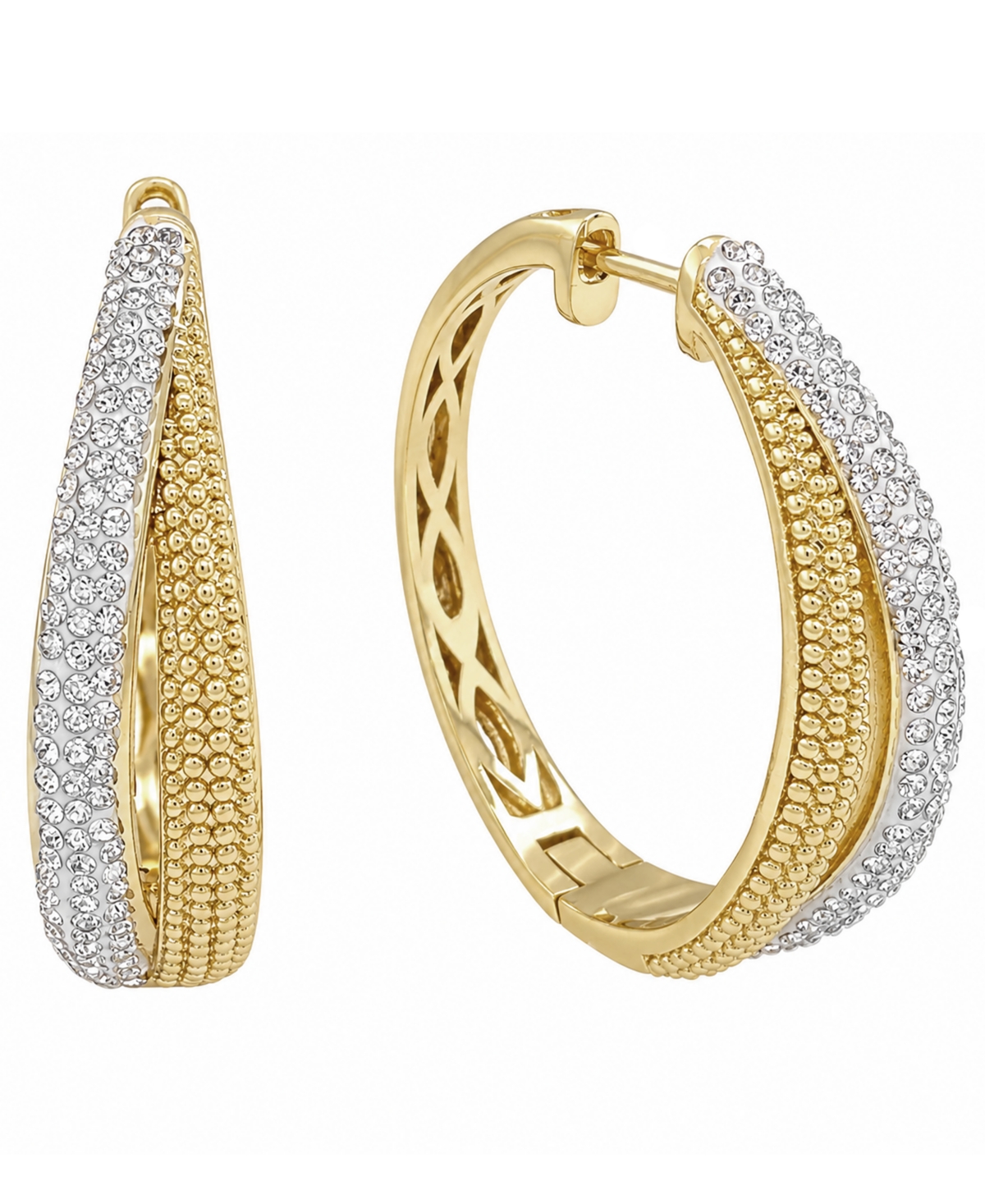 Click here for And Now This Crystal Split Texture Hoop Earrings -... prices