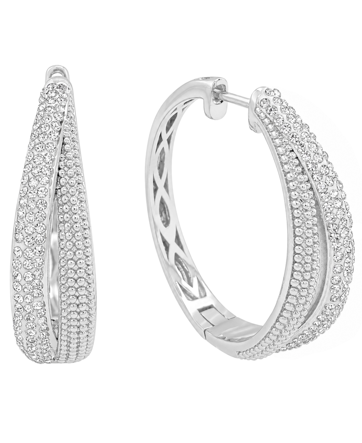 Click here for And Now This Crystal Split Texture Hoop Earrings -... prices