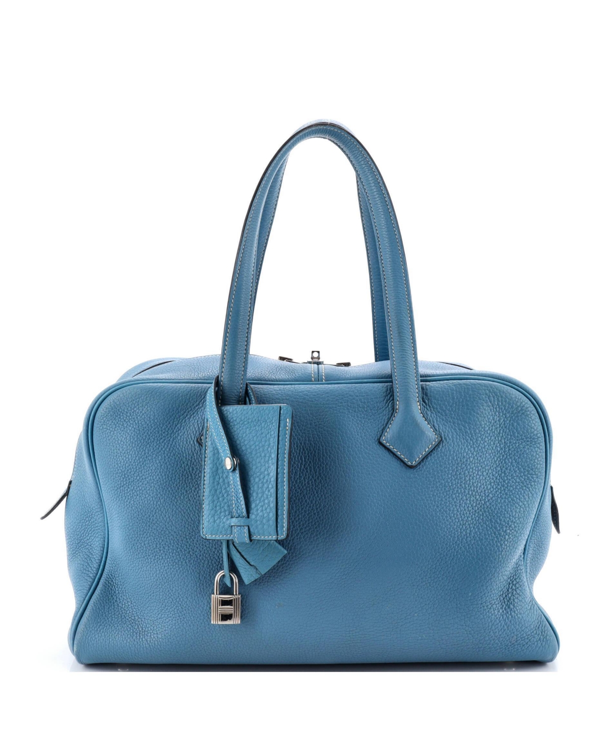 Click here for Pre-Owned HERMES 35 Victoria Ii Bag Clemence - Blu... prices