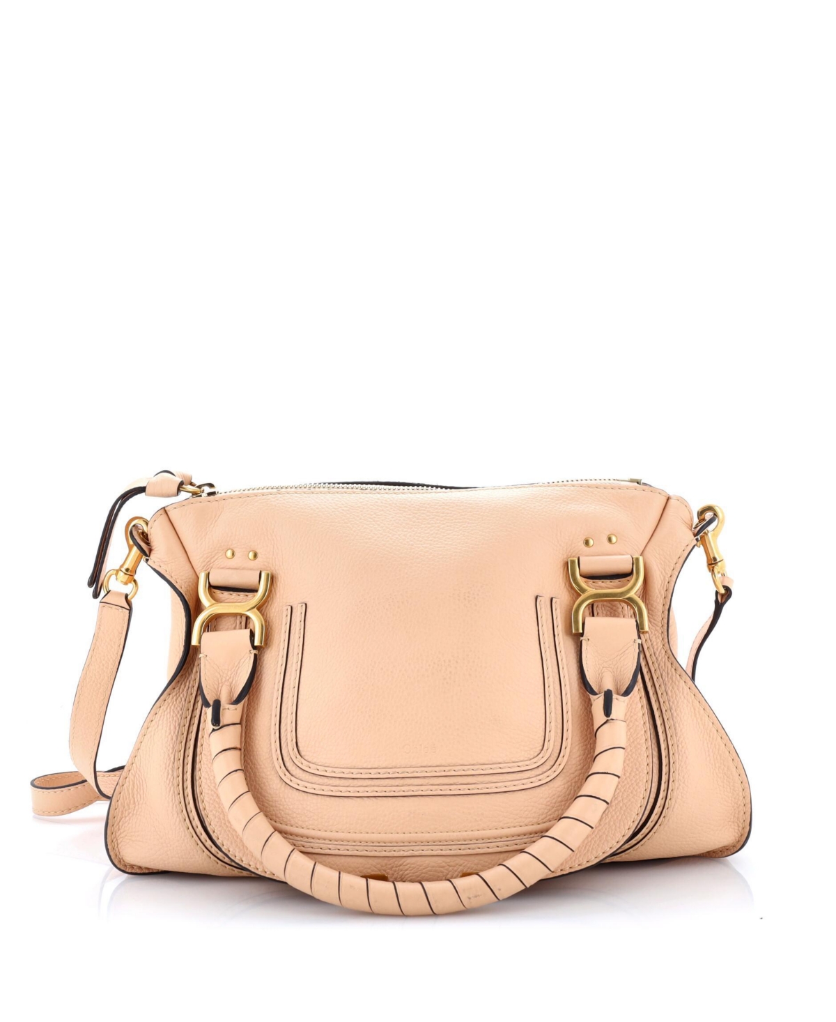 Click here for Pre-Owned Chloe Medium Marcie Satchel Leather - Na... prices