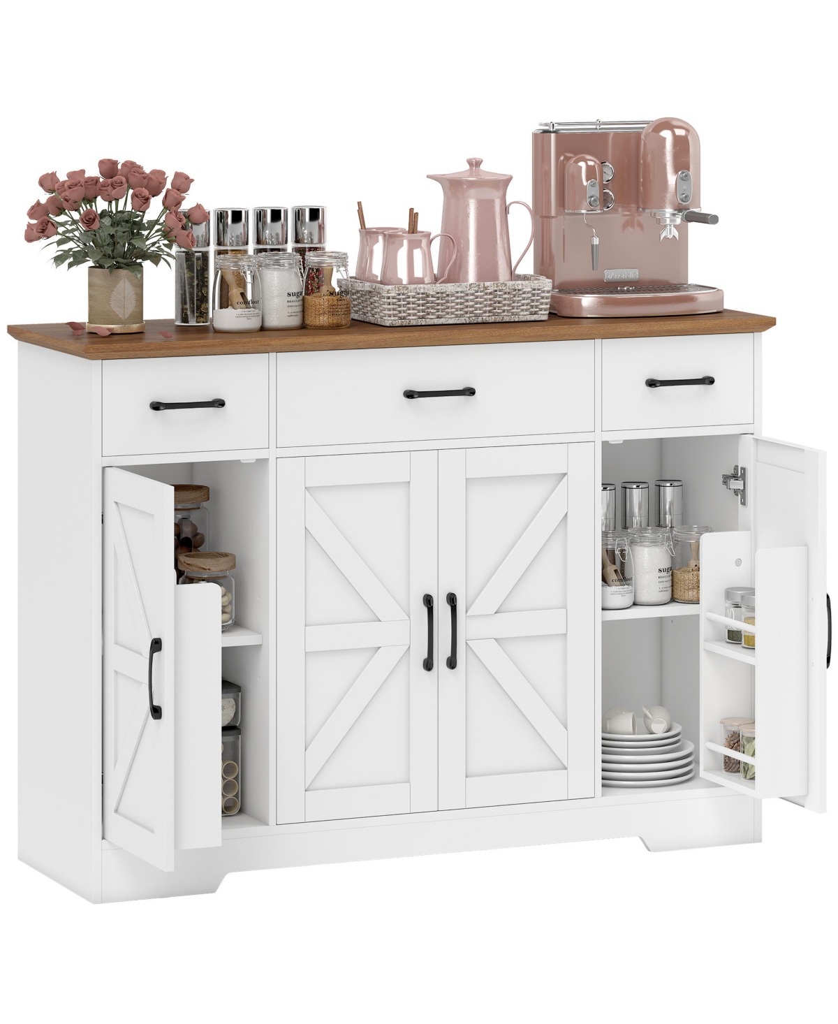 Click here for Homcom Farmhouse Sideboard with Soft-Close Hinges... prices