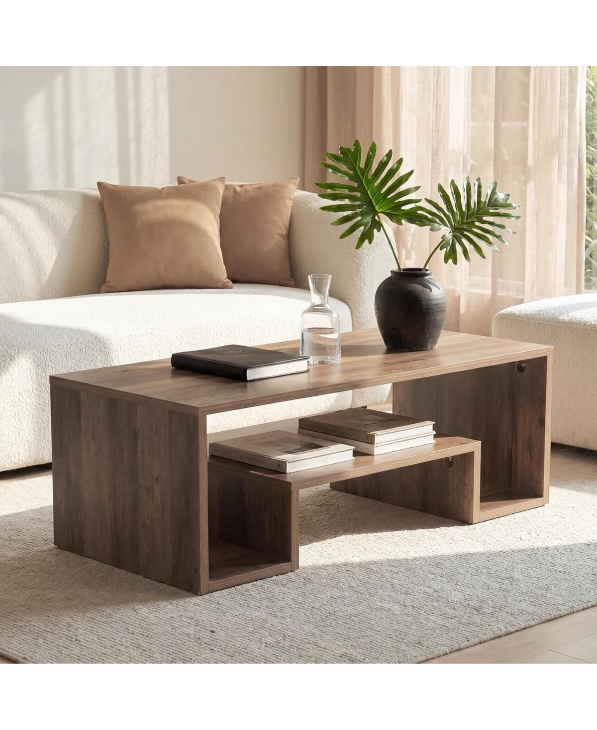 Click here for Tribesigns 47 Rectangle Coffee Table  2-Tier Farmh... prices