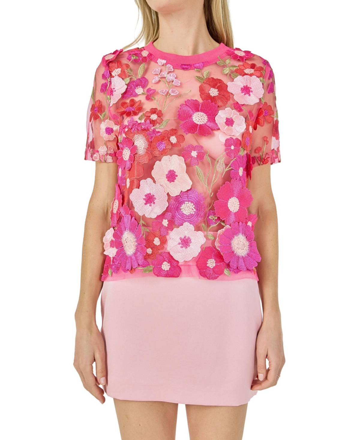 Click here for endless rose Womens Floral Embroidered Top - Fuchs... prices