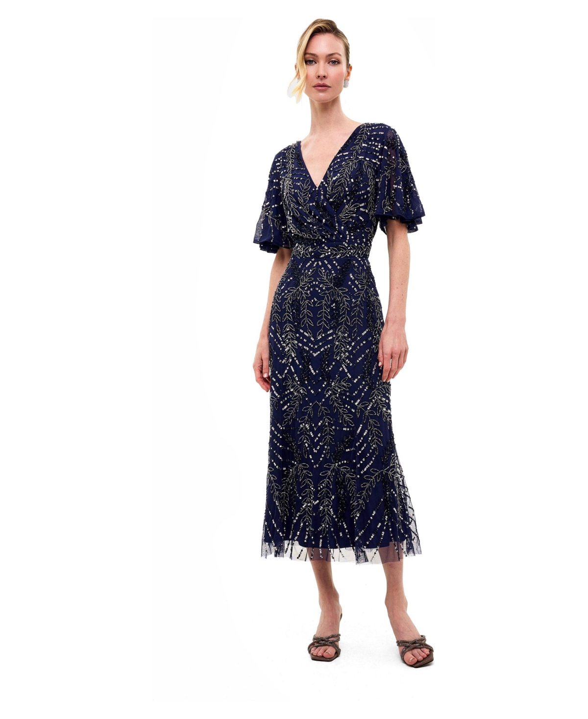 Click here for Beauut Womens Embellished Sequins Flutter Sleeves... prices