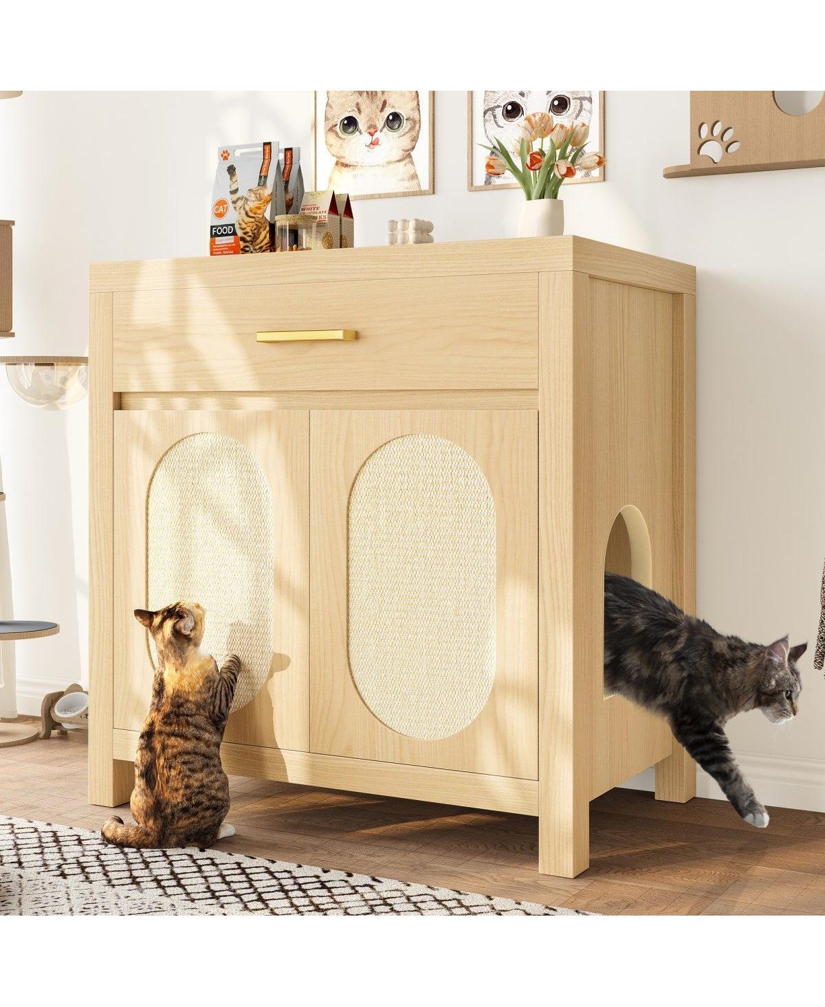 Click here for 6thdruple Natural Wood Hidden Cat Litter Furniture... prices