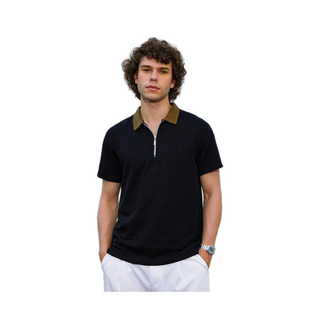 Click here for Campus Sutra Mens Oblique-Block Polo T-Shirt - Mid... prices