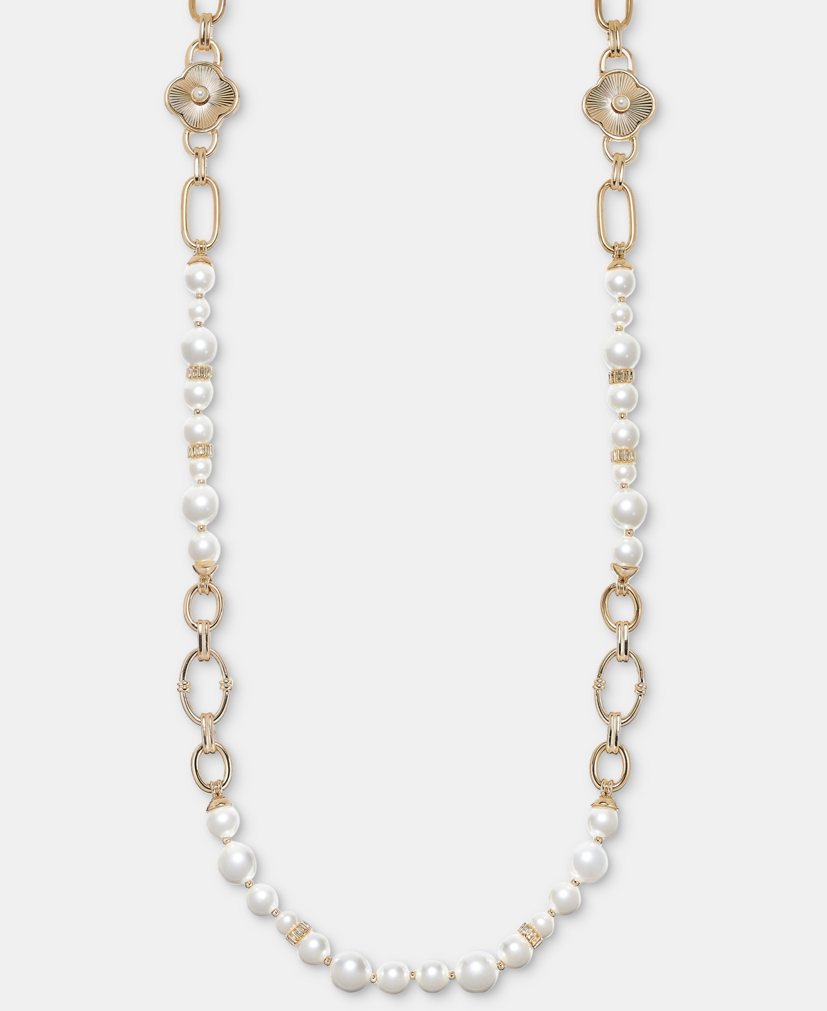 Click here for Anne Klein Crystal & Imitation Pearl Strand Neckla... prices