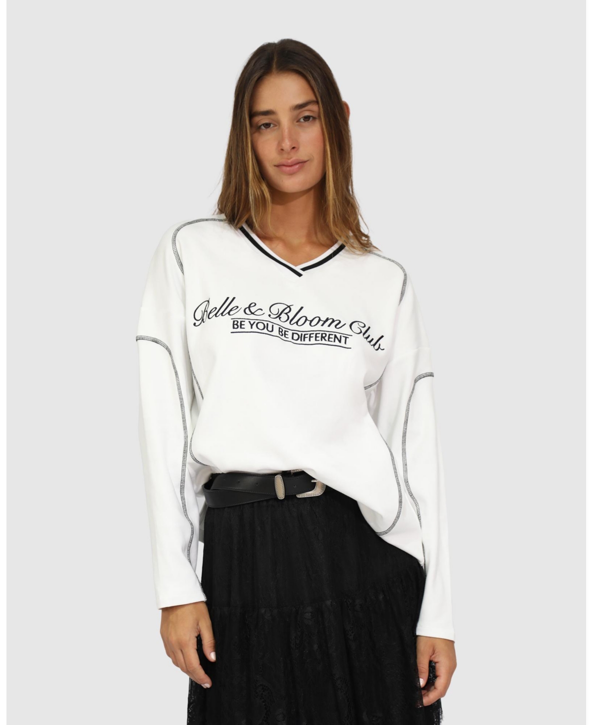 Click here for Belle & Bloom Womens Cool Shot Oversized T-Shirt prices