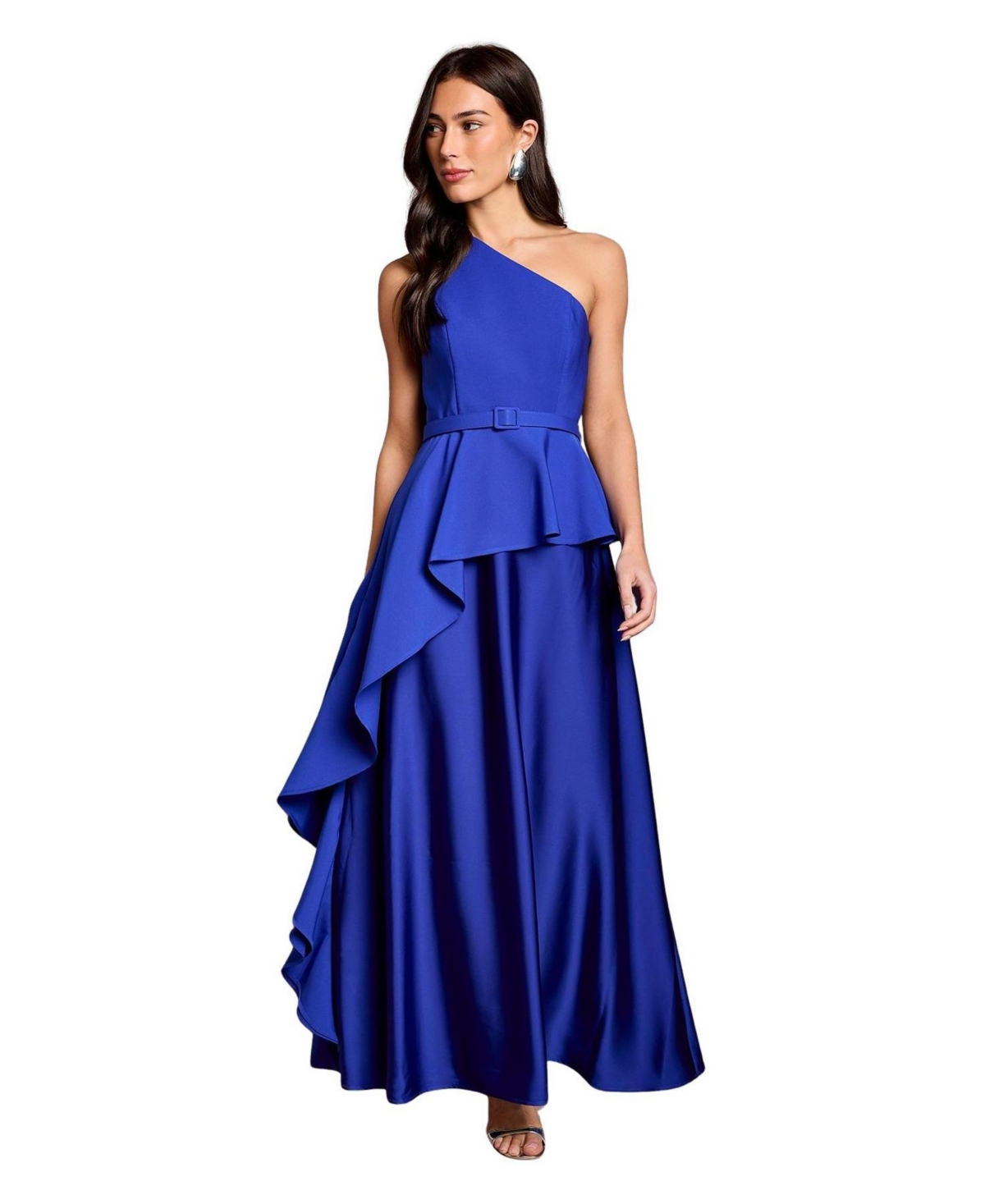 Click here for Coast Womens Asymmetric One-Shoulder Satin Maxi Dr... prices