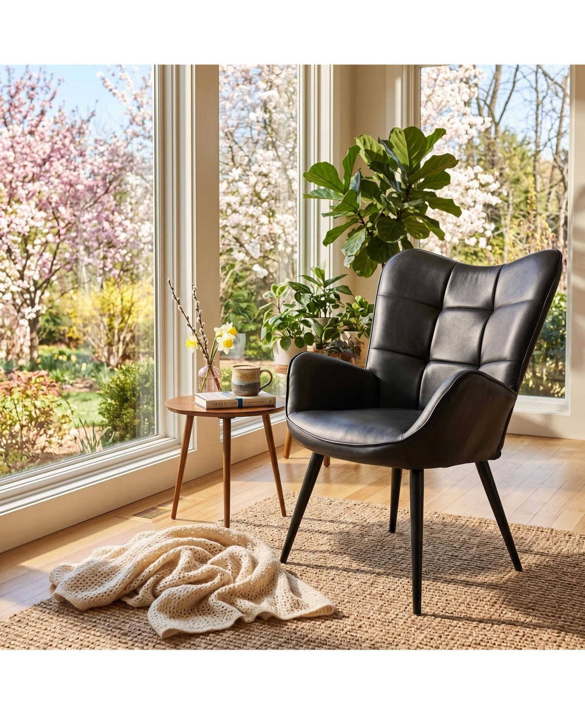 Click here for homfan High Back Support Faux Leather Accent Chair... prices