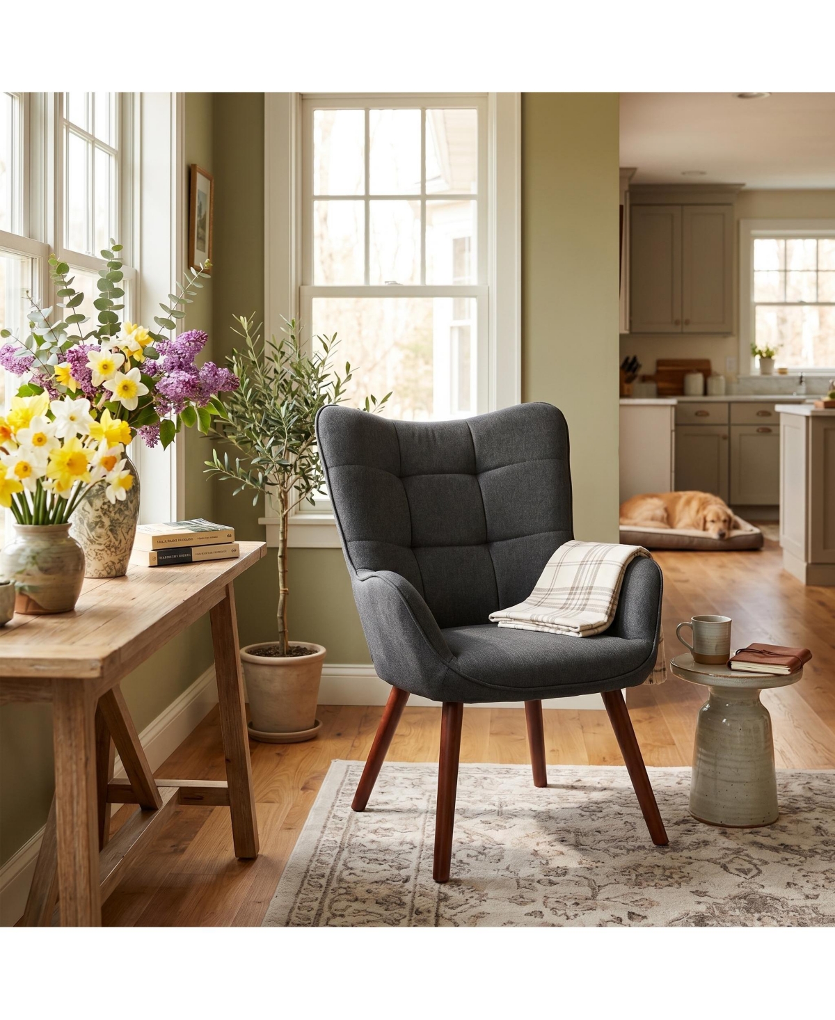 Click here for homfan High Back Support Faux Leather Accent Chair... prices