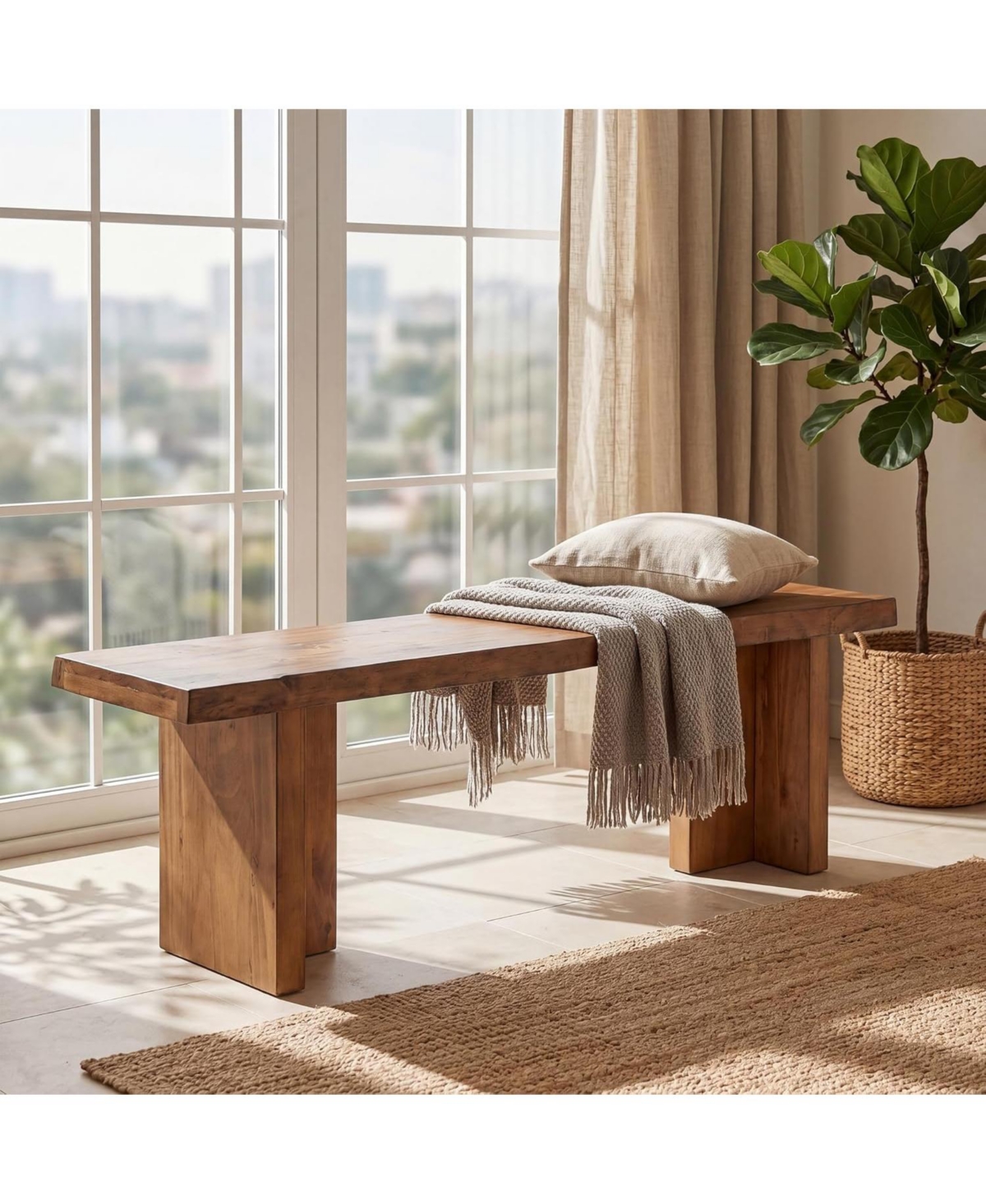 Click here for Tribesigns Solid Wood End of Bed Bench for Bedroom... prices