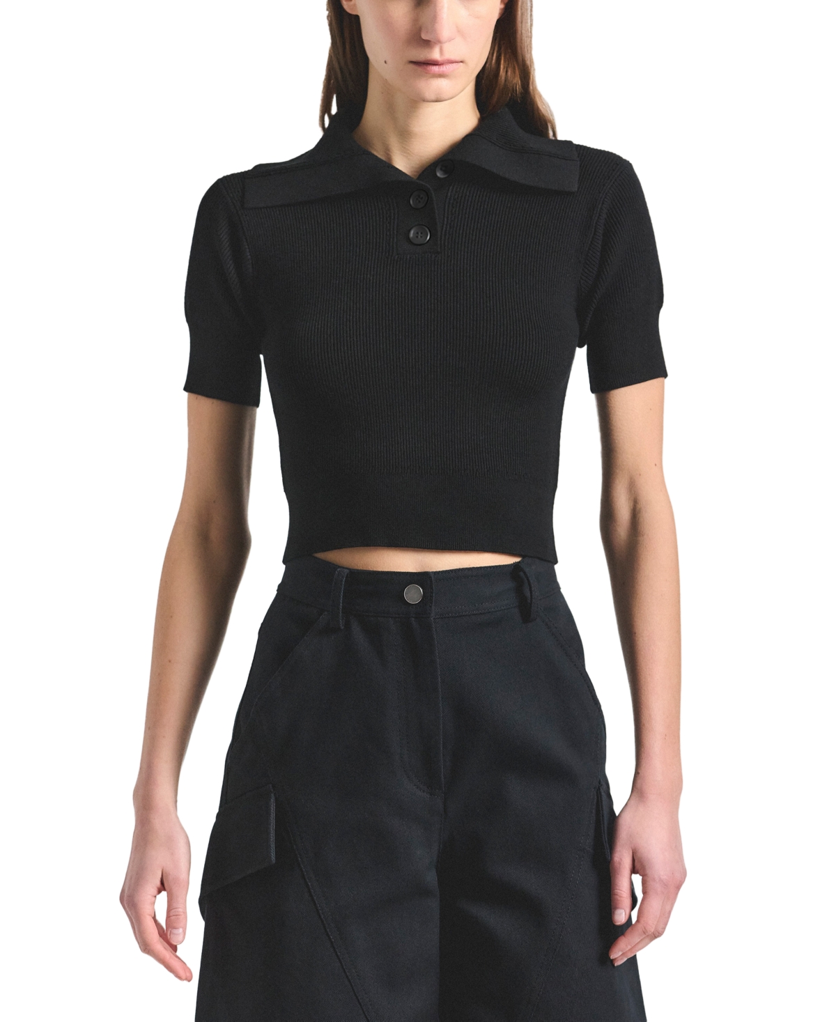 Click here for Derek Lam 10 Crosby Womens Antonella Polo Collar T... prices