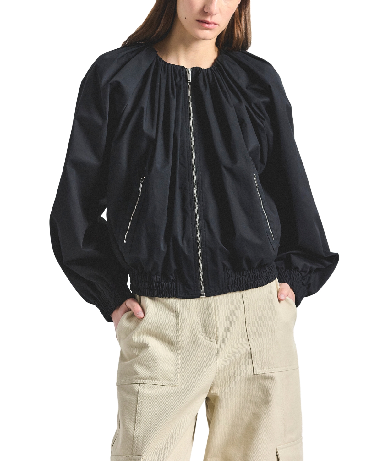 Click here for Derek Lam 10 Crosby Womens Lukas Front-Zipper Blou... prices