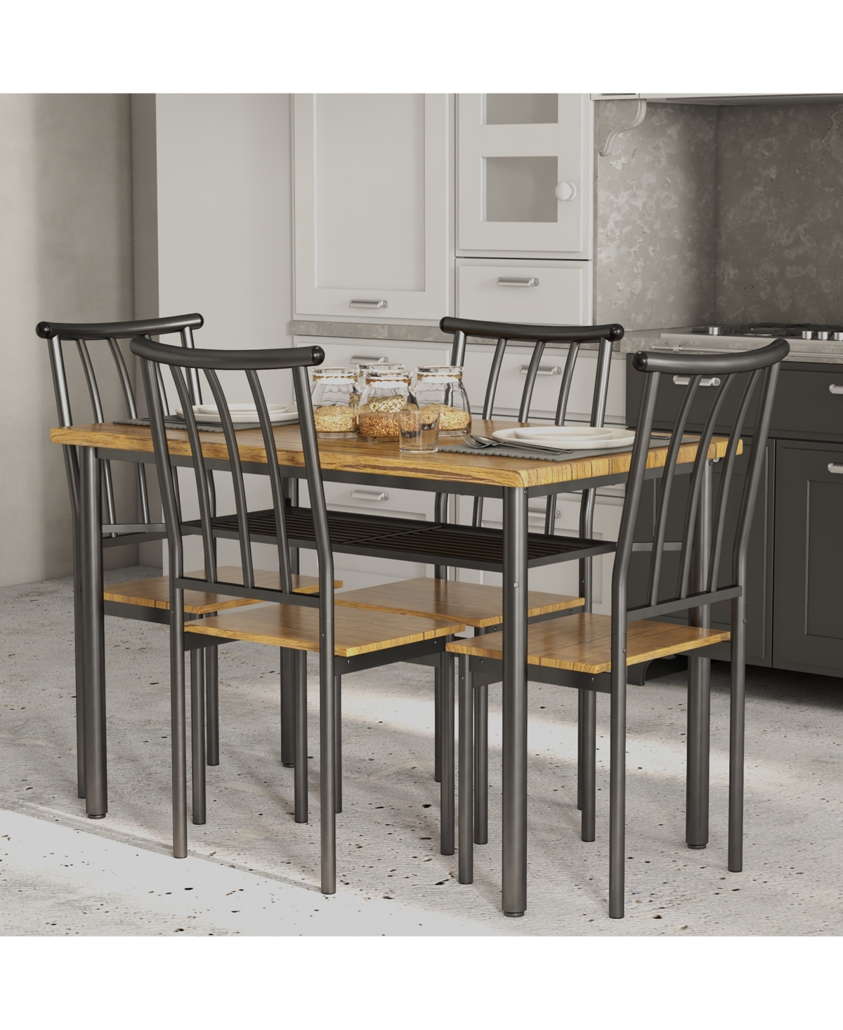 Click here for homfan Farmhouse Kitchen Table Set for 4 with Stor... prices