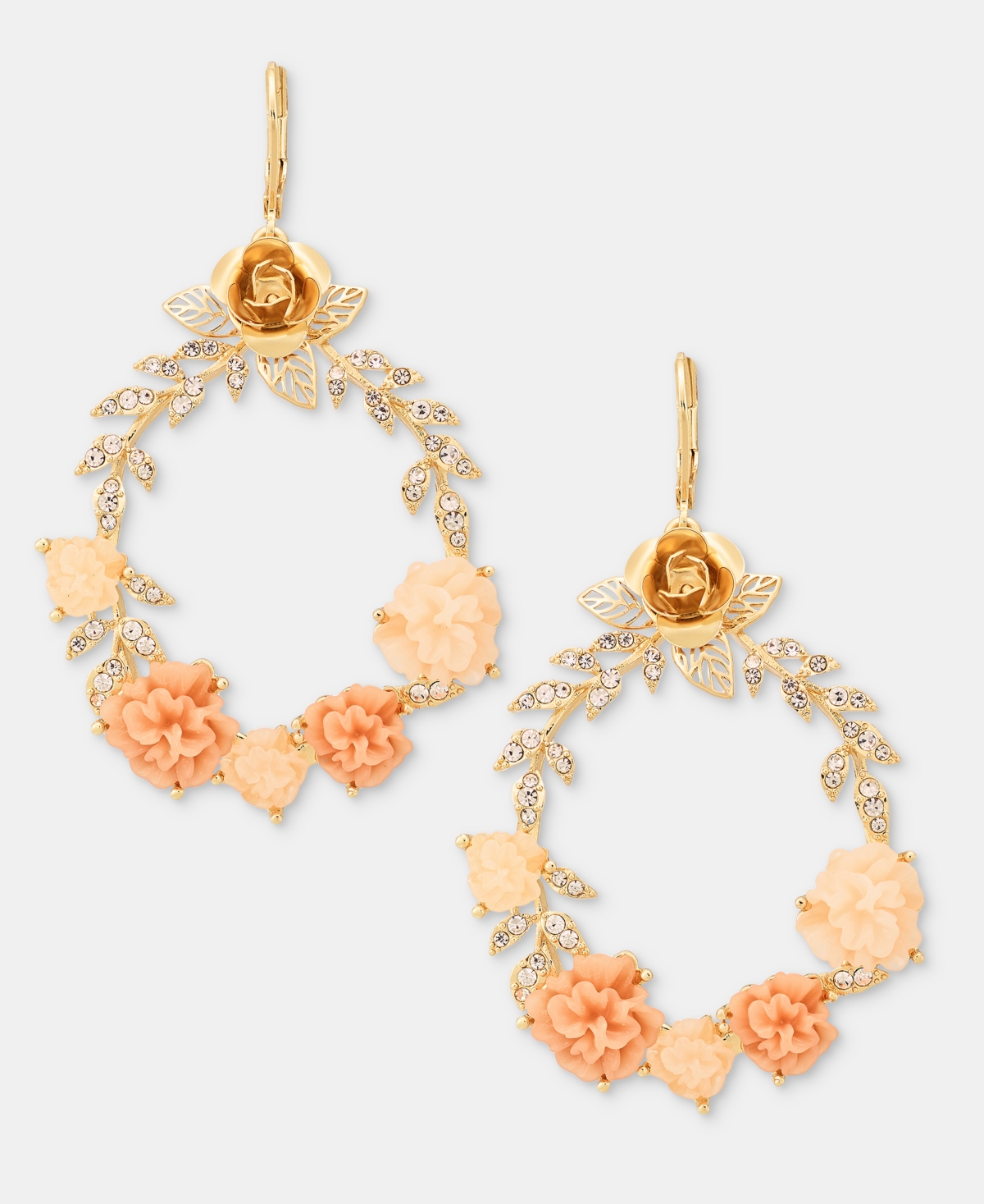 Click here for Lonna & Lilly Pave Flower Open Drop Earrings - Blu... prices