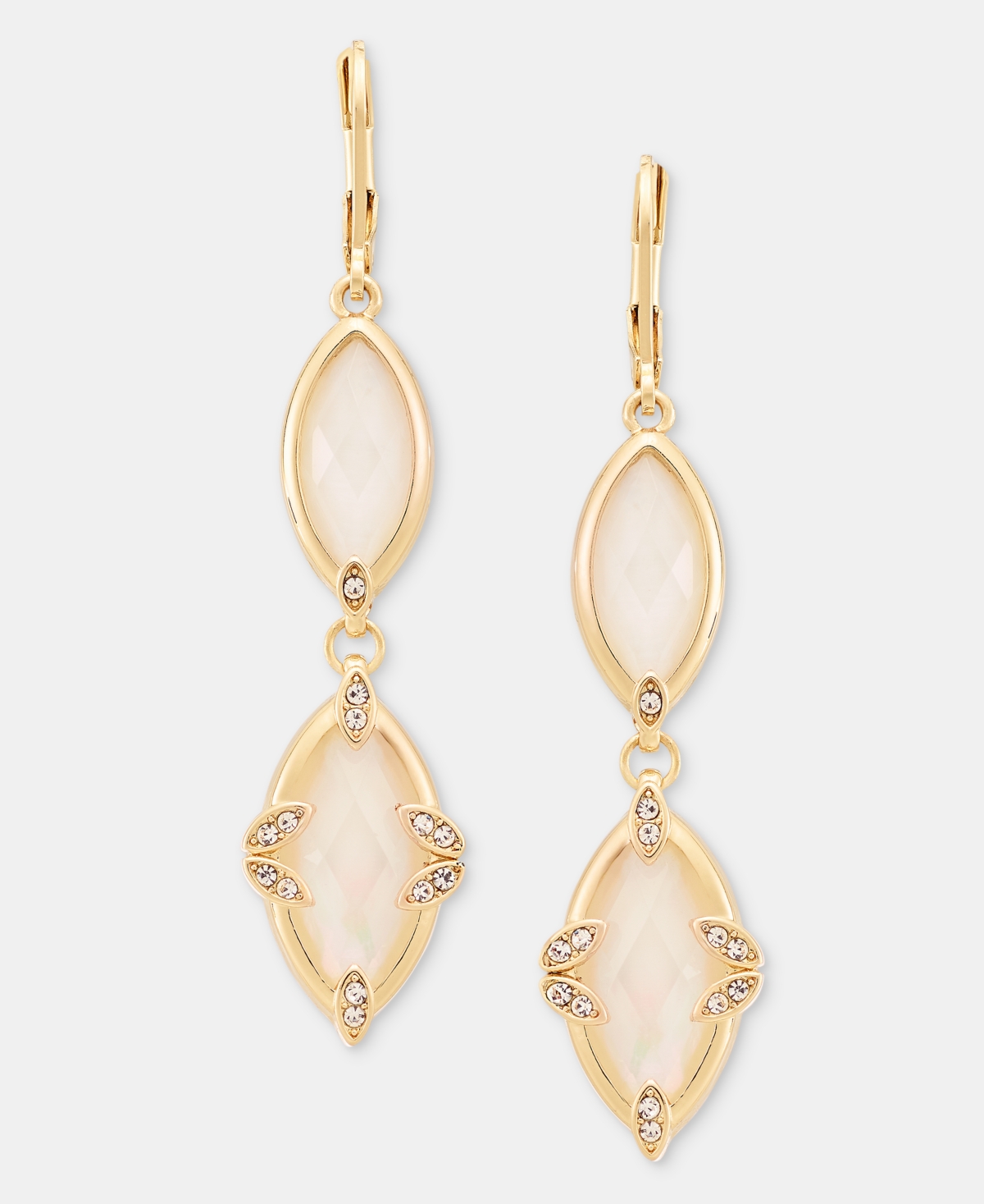 Click here for Lonna & Lilly Stone Double Drop Earrings - White prices