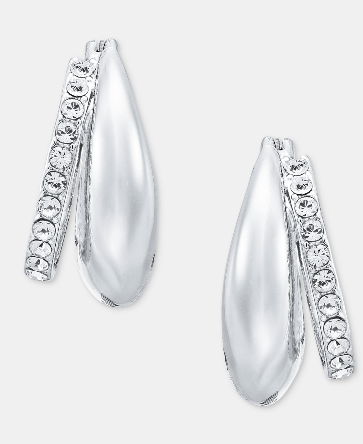 Click here for Dkny Pave Puffy Split-Hoop Earrings - Silver prices