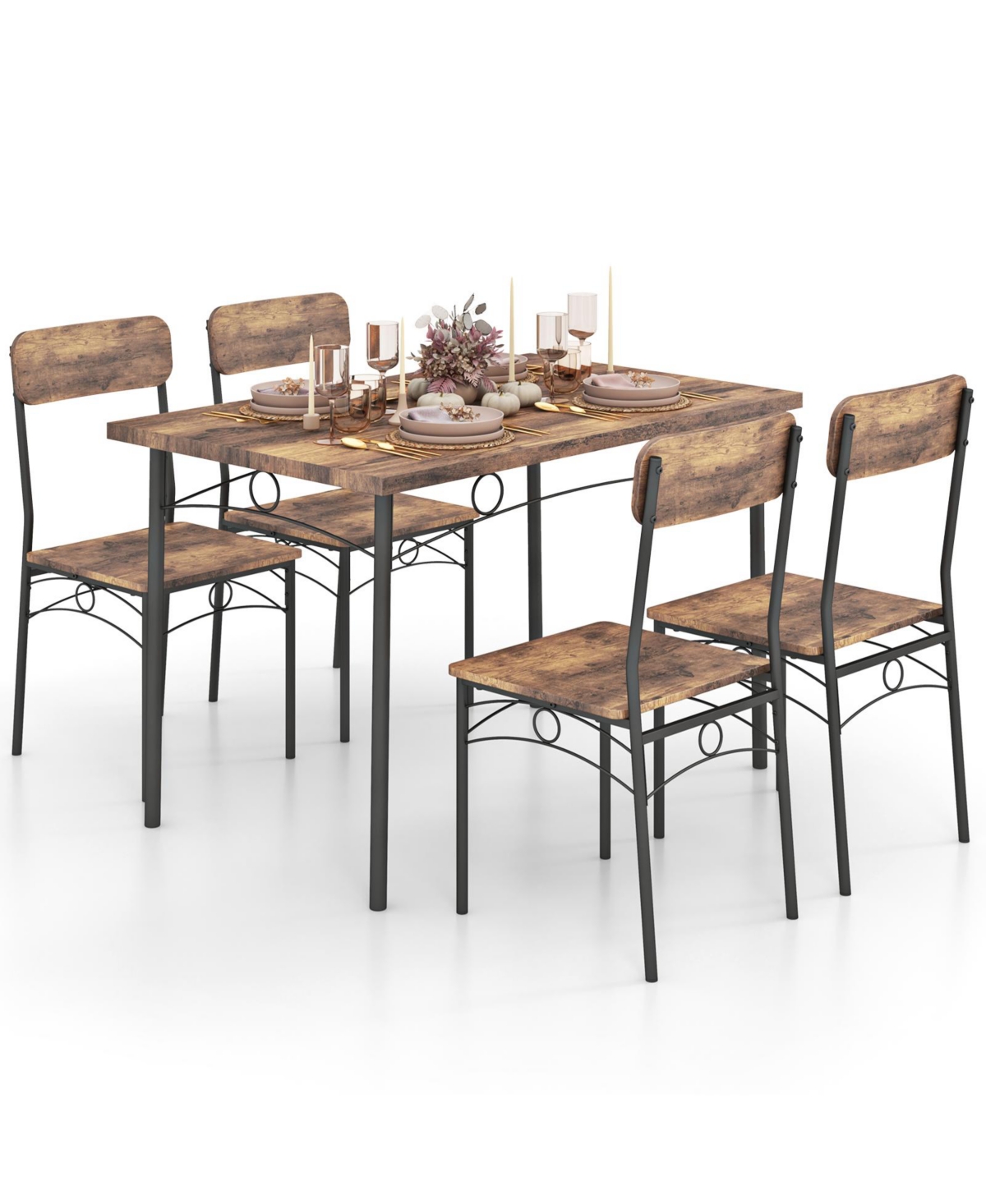 Click here for Sugift 5-Piece Industrial Dining Table Set for 4 f... prices