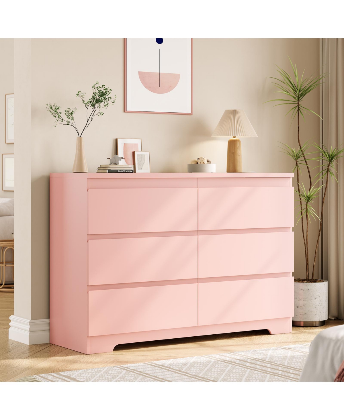 Click here for homfan Modern 6-Drawer Double Dresser  Wide Wooden... prices