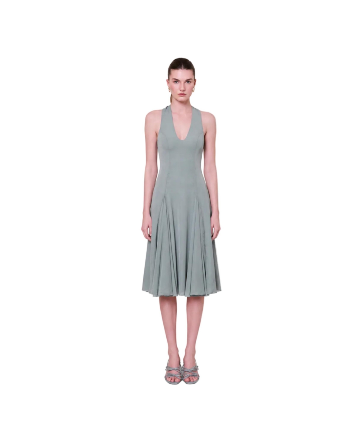 Click here for Pcfg Womens The Party Edit Silk Midi Dress - Green prices