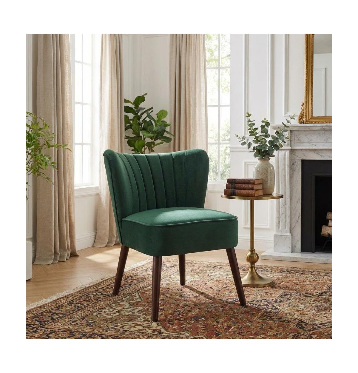 Click here for homfan Armless Mid-Century Accent Chair with Suede... prices