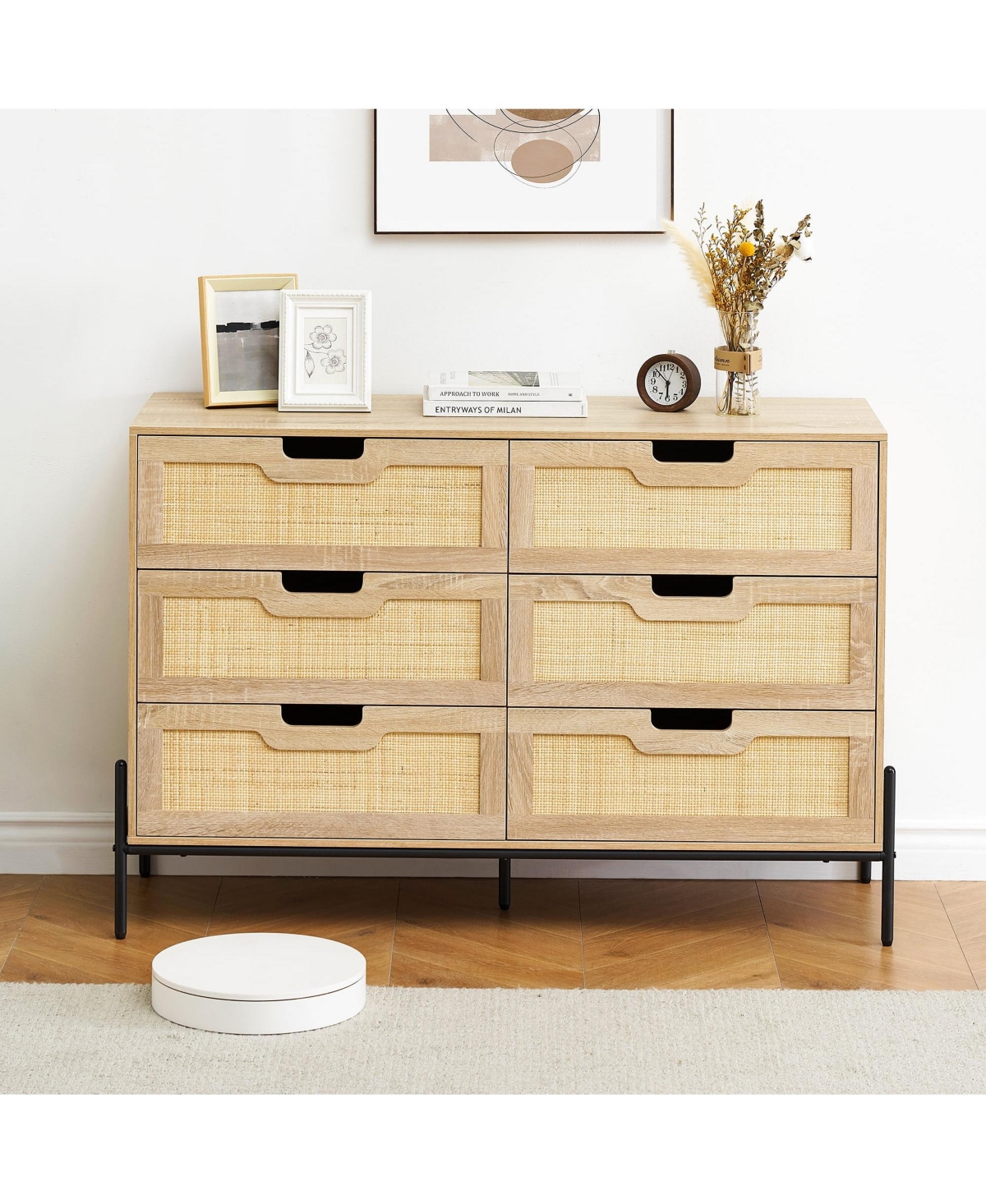 Click here for gaomon Storage Cabinet  6 Drawer Chest with Wicker... prices