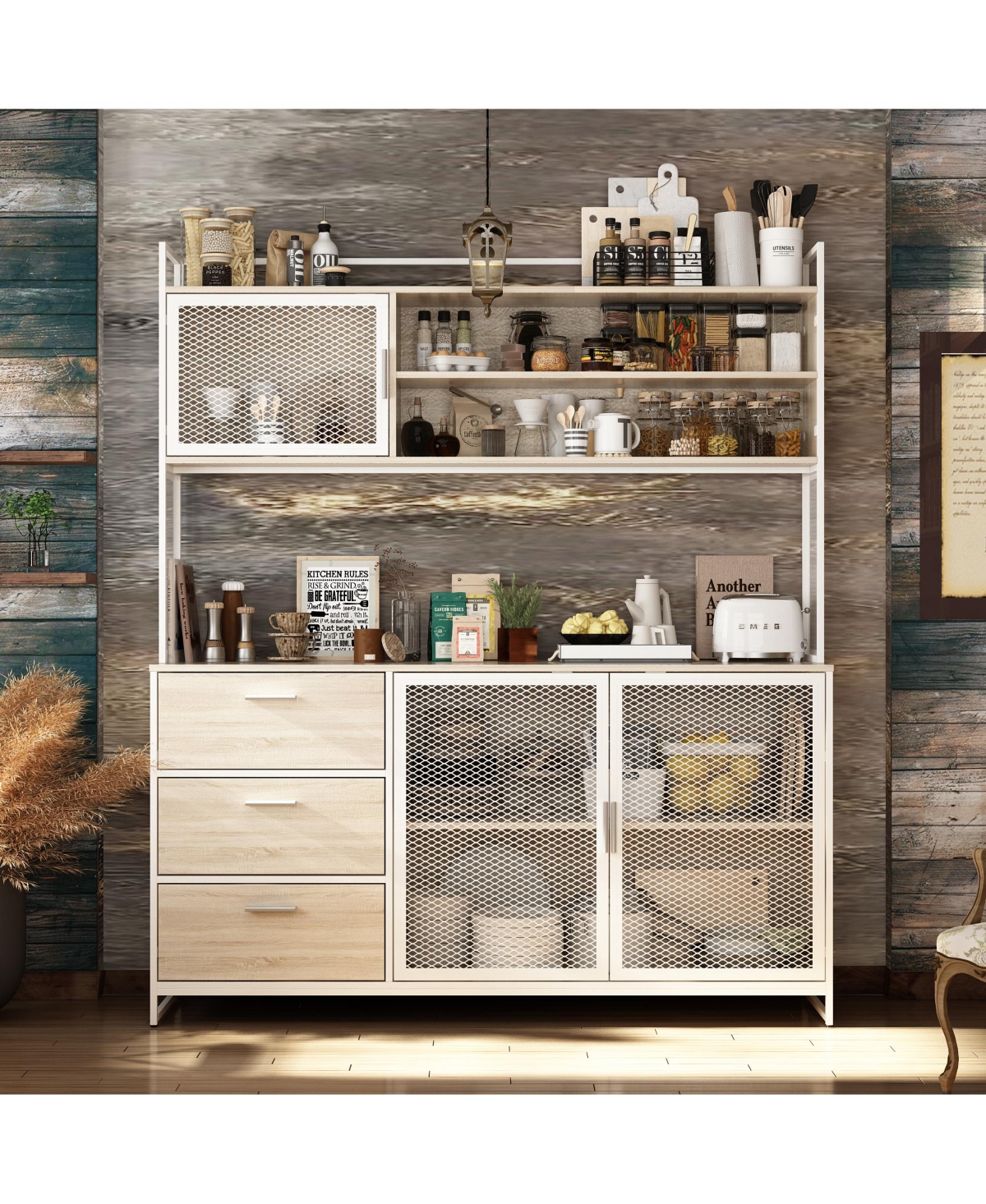 Click here for Homsee 59-Inch Storage Cabinet with Drawers Indust... prices