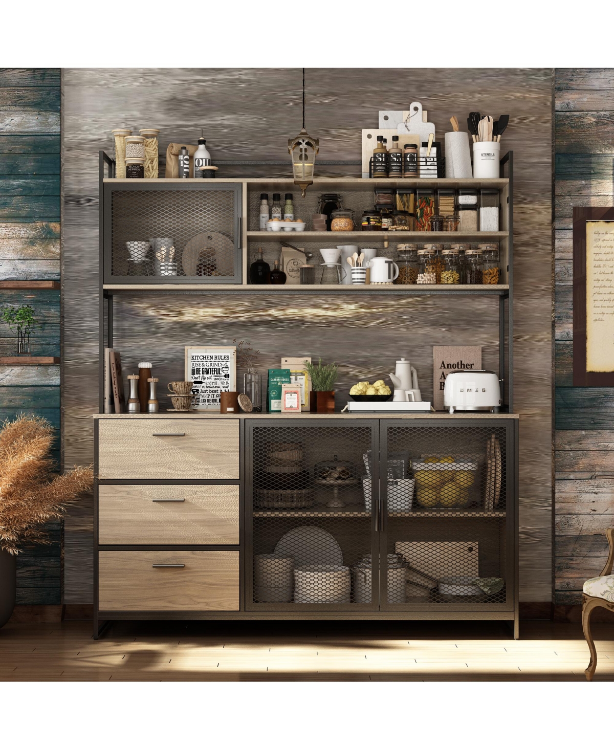 Click here for Homsee 59-Inch Storage Cabinet with Drawers Indust... prices