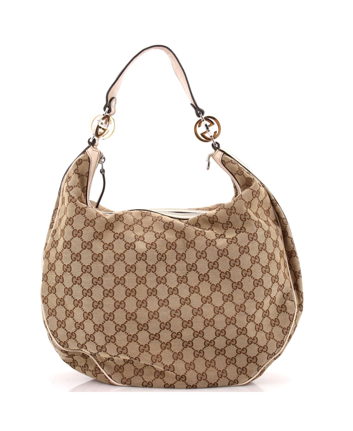 Click here for Pre-Owned Gucci Large Twins Hobo Gg Canvas - Brown prices