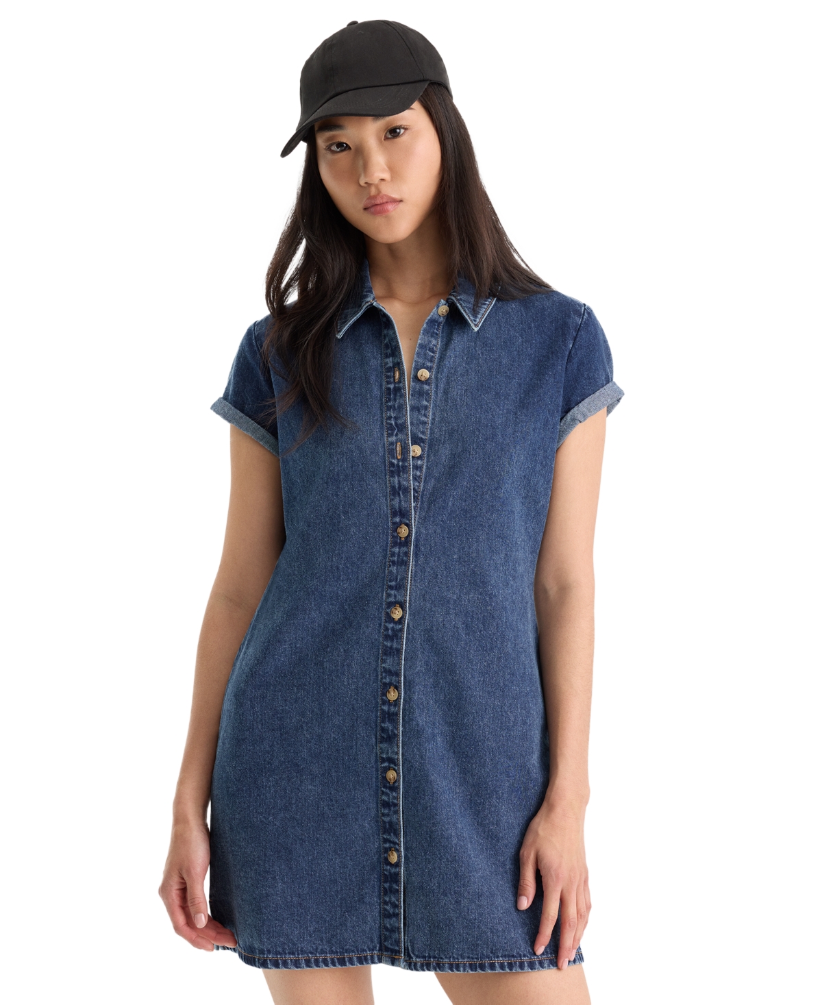 Click here for Good American Womens Collared Denim Polo Dress - A... prices