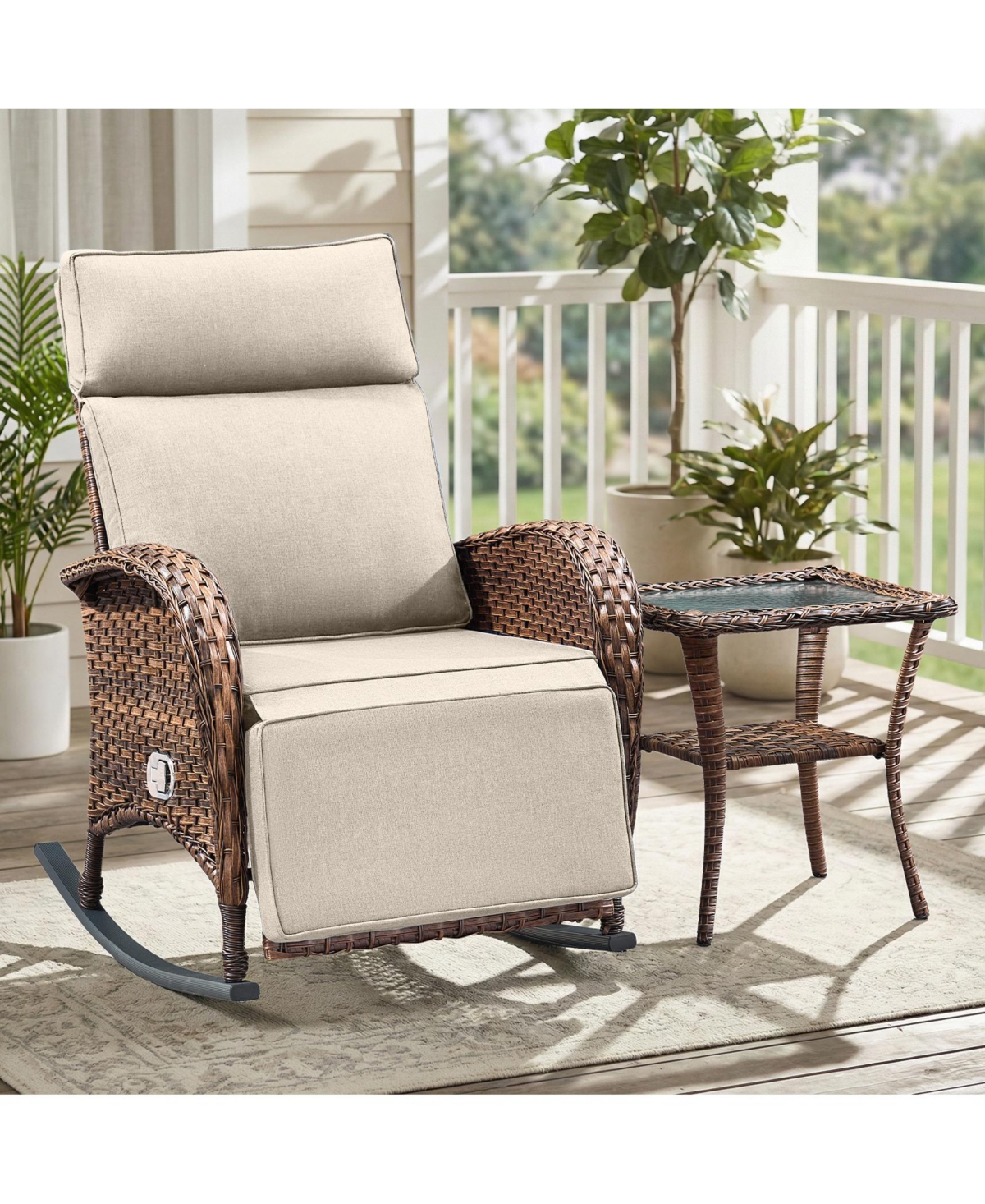 Click here for Pocassy Outdoor Recliner Chair for Patio  Wicker R... prices
