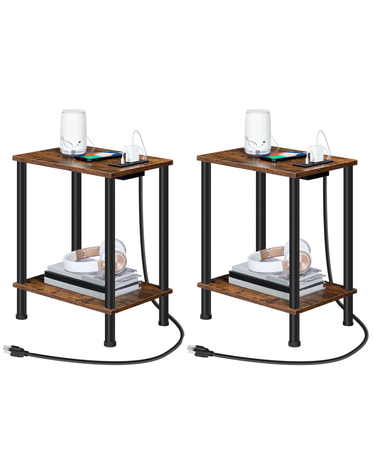 Click here for Slickblue 2-Piece Side Table Set with Built-In Cha... prices