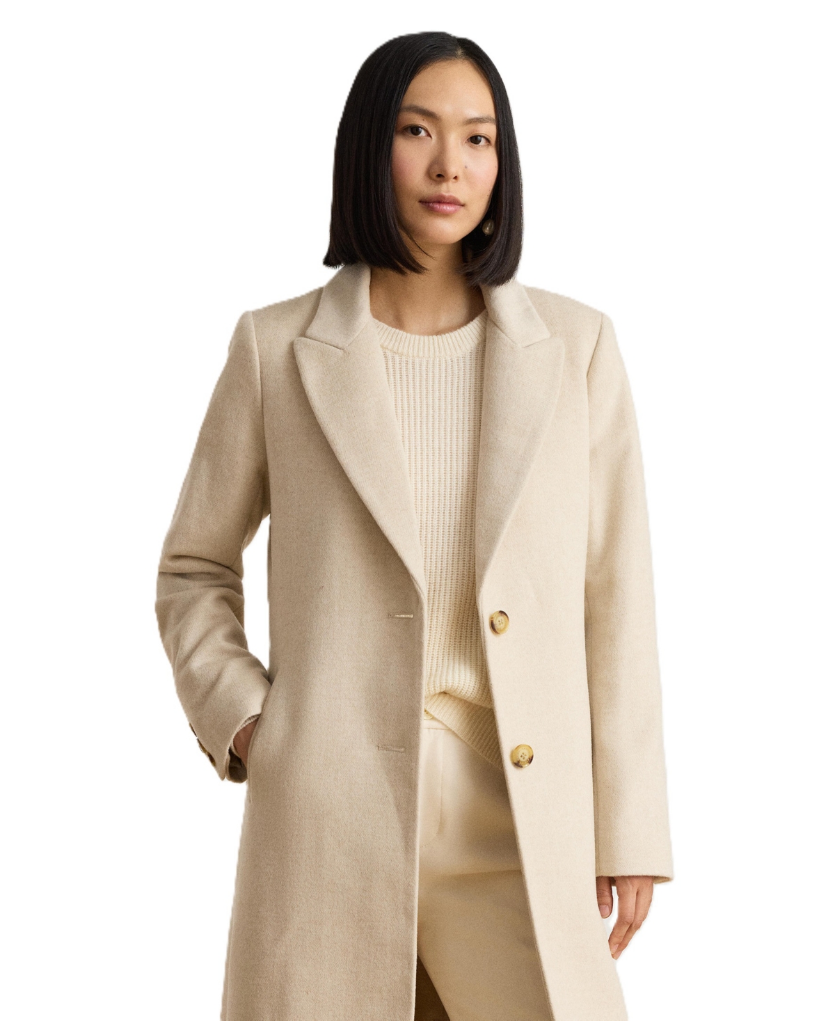 Click here for Lauren Ralph Lauren Womens Wool Walker Coat - Crea... prices