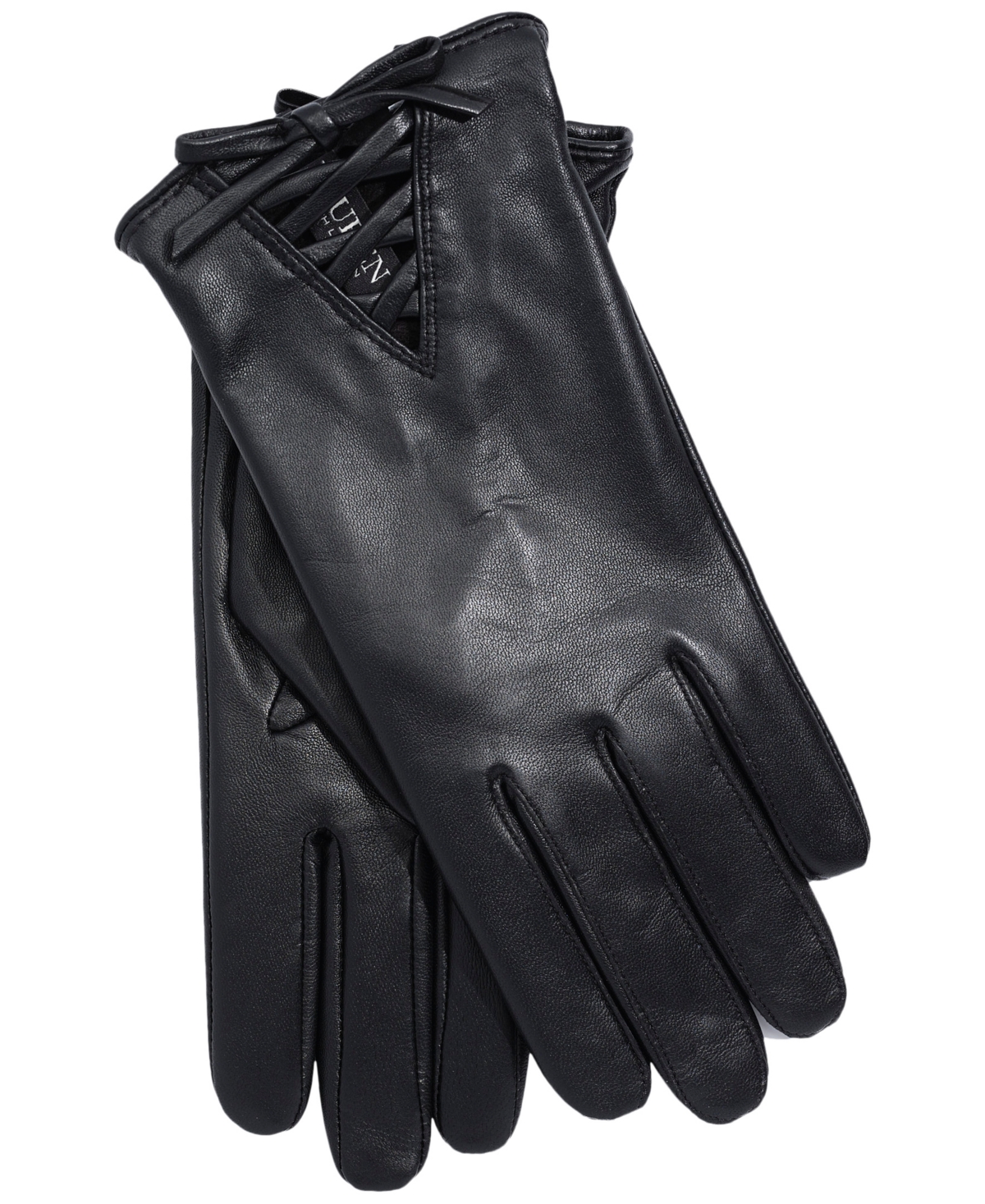 Click here for Lauren Ralph Lauren Lace-Up Bow Gloves - Black prices