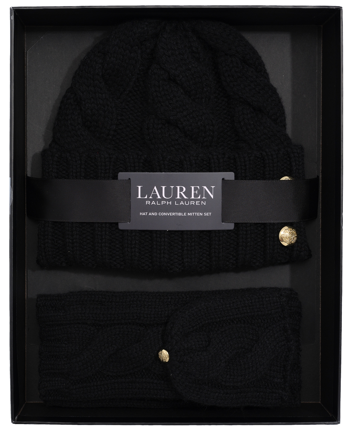 Click here for Lauren Ralph Lauren Convertible Cable Beanie and M... prices