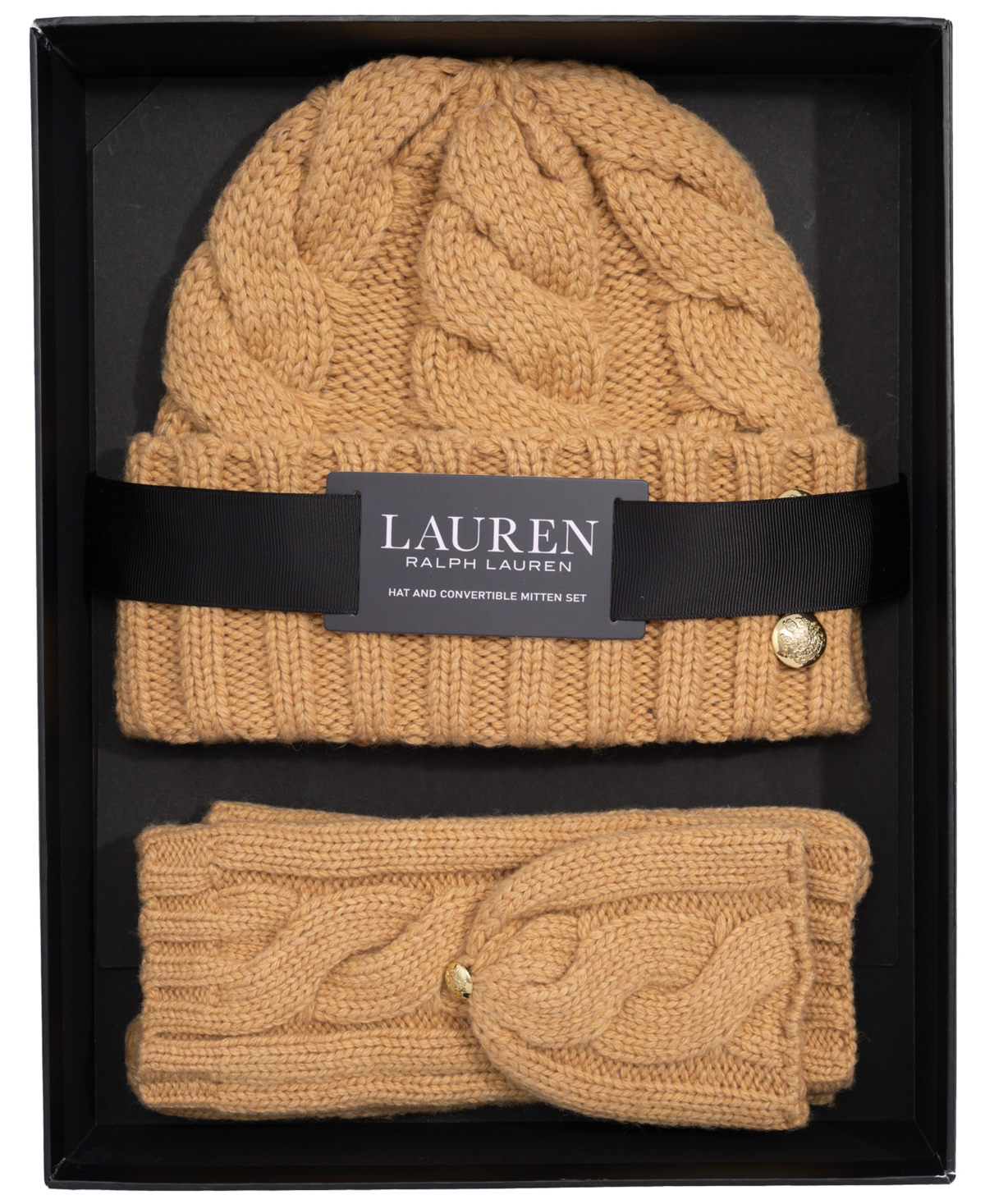 Click here for Lauren Ralph Lauren Convertible Cable Beanie and M... prices