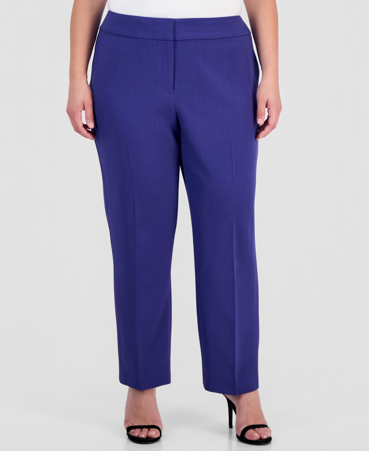 Click here for Kasper Plus Size Straight-Leg Pants - Regal Plum prices